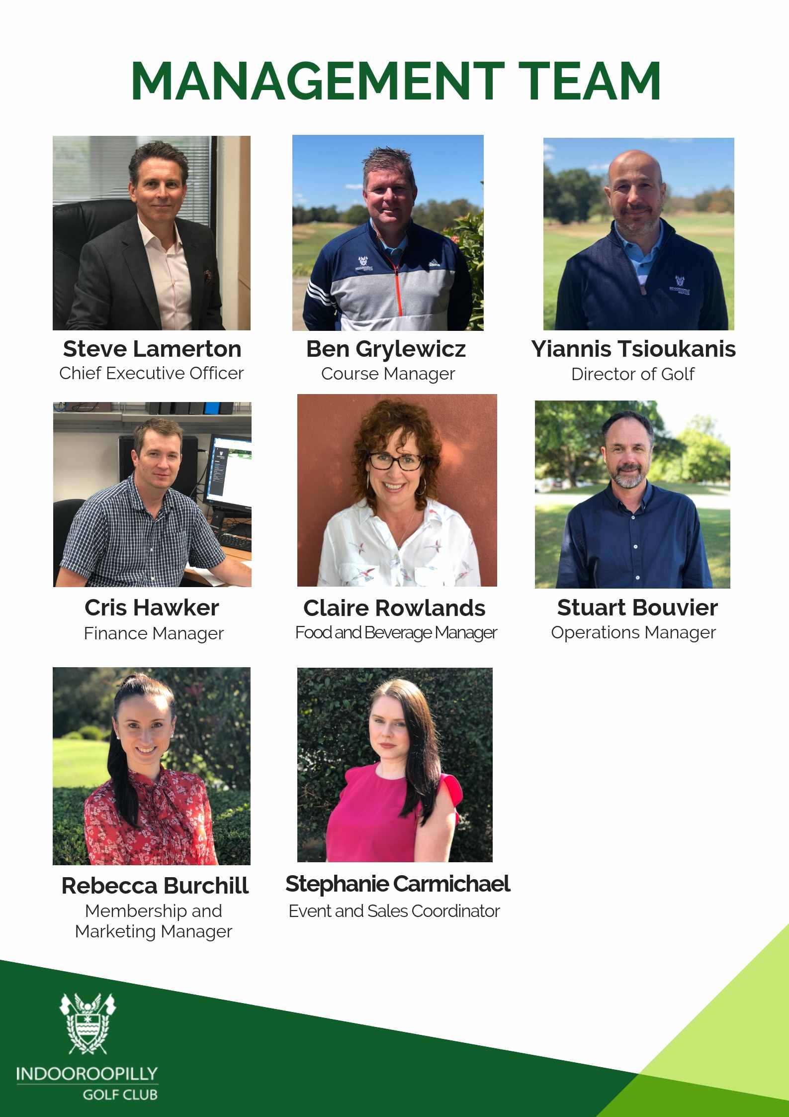 Management Team (Oct 2019) - Indooroopilly Golf ClubIndooroopilly Golf Club