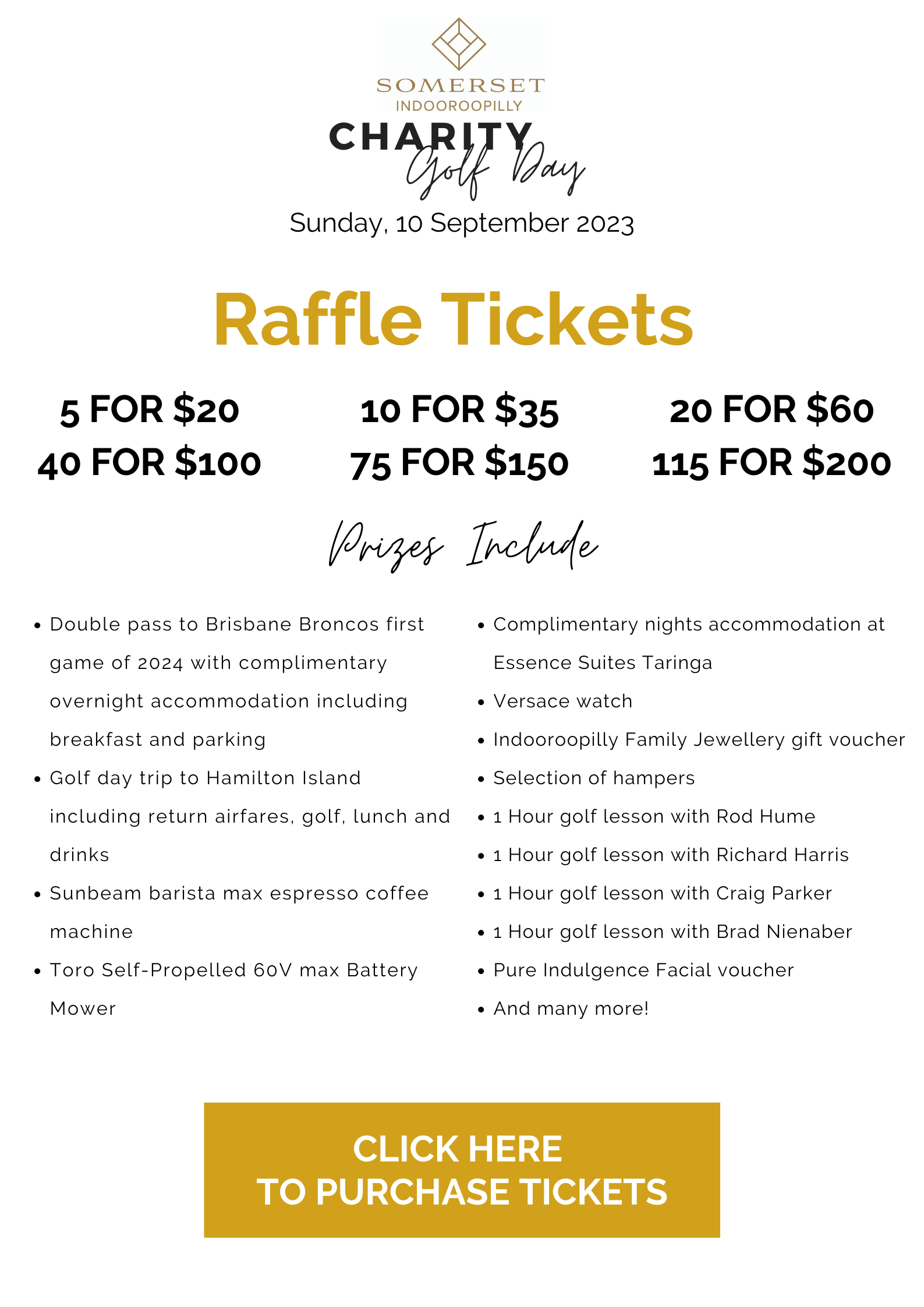 2023 Charity Golf Day | Raffle Tickets - Indooroopilly Golf ...